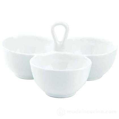 Antipastiera 3 scomparti in porcellana bianca - Maxwell and Williams ...